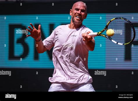 Adrian Mannarino Of France During The Qualifying Of The Roland Garros