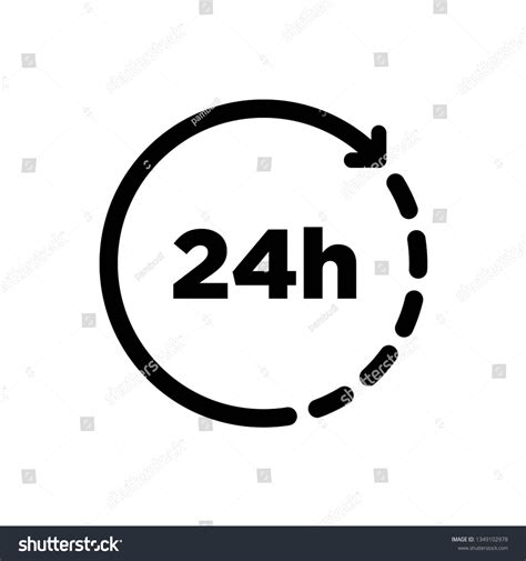 24 Hour Clock Icon Trendy Flat Stock Vector Royalty Free 1349102978
