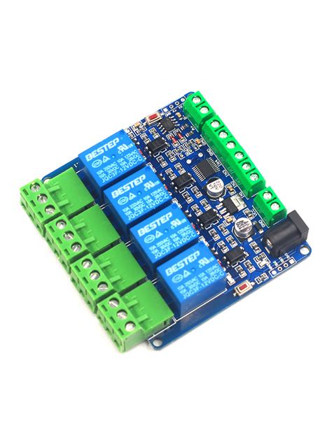 Модуль реле 4 канальный с интерфейсом Rs485