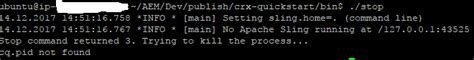 Aem Stop Command Not Working For Publish Instance Stack Overflow