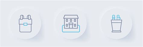 세트 라인 연필 케이스 문구류 학교 건물 및 배낭 아이콘 벡터 0명에 대한 스톡 벡터 아트 및 기타 이미지 0명 가방 건설 산업 Istock