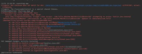 got illegalaccesserror when using instant run with kotlin r androiddev