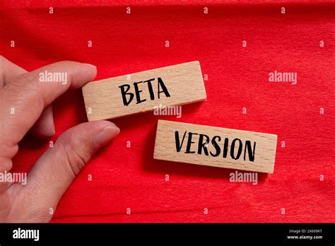 Beta Version Words Written On Wooden Blocks With Red Background