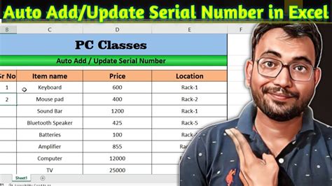 How To Auto Update Serial Number In Excel Auto Update Serial Number Youtube