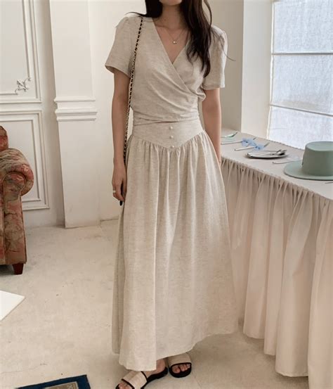 반하니 시루아 ️티셔츠롱 스커트set브이넥 퍼프 셔링 반팔 티셔츠 하이웨스트 플레어 롱 스커트 투피스세트 2color