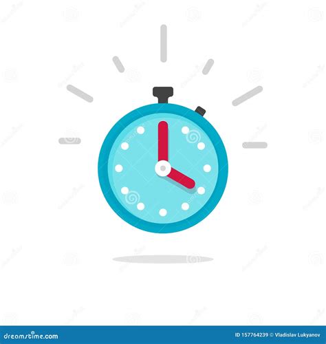 Stopwatch Or Timer With Fast Time Count Down Icon Vector Flat Cartoon Chronometer Symbol Or