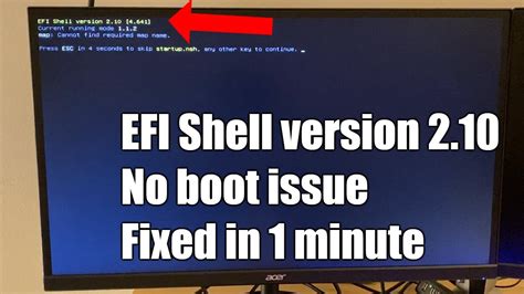 Fixed Computer Stuck At Efi Shell Version 210 Screen Youtube