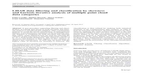 lidar data filtering and classification by skewness and kurtosis
