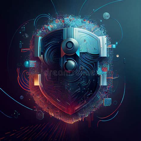 Cyber Security Data Shield System Protection Abstract Cyberspace Digital Network Safety Firewall