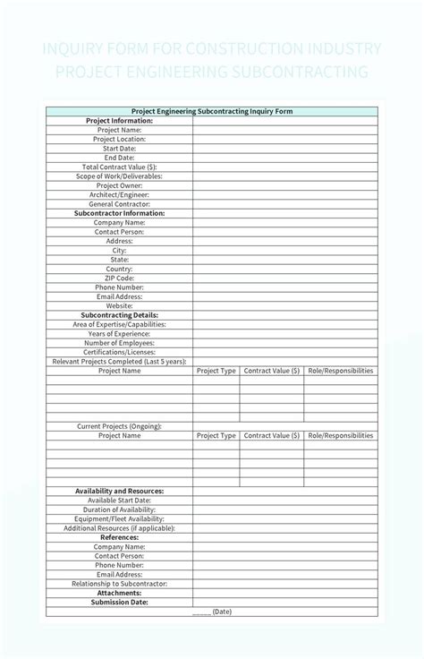 Free Inquiry Templates For Google Sheets And Microsoft Excel Slidesdocs