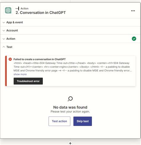 Failed To Create A Conversation In Chatgpt 504 Gateway Time Out