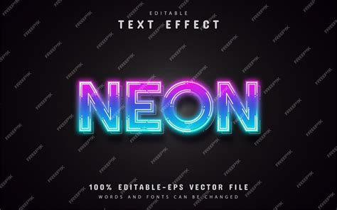 Premium Vector Neon Gradient Text Effect