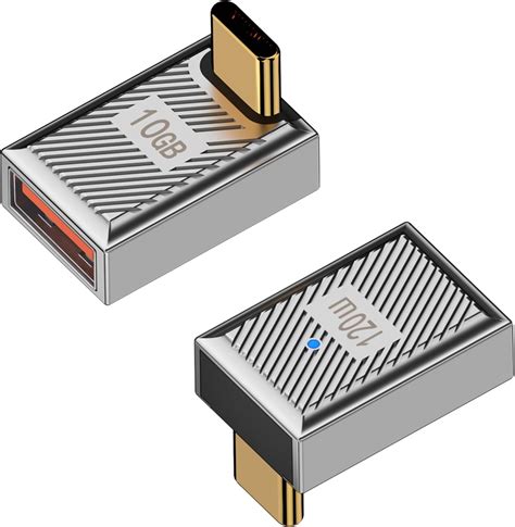 Amazon Com Duttek 90 Degree USB C To USB Adapter 10Gbps USB A To USB C 90 Degree Adapter 120W