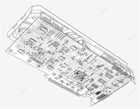 Gpu Card Outline Vector Bitcoin Mining Sketch Hitech Vector Bitcoin Mining Sketch Hitech PNG