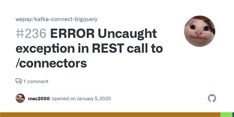 error uncaught exception in rest call to connectors · issue 236