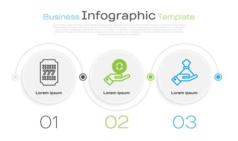 행운의 일곱 잭팟 핸드 홀딩 카지노 칩과 손 들고 돈 가방을 세트 라인 슬롯 머신 비즈니스 인포그래픽 템플릿입니다 벡터 가능성에 대한 스톡 벡터 아트 및 기타 이미지