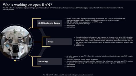 Open Radio Access Network It Whos Working On Open Ran Graphics Pdf