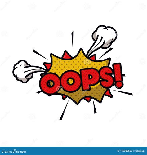 Oops Comic Words In Speech Bubble Isolated Icon Stock Vector Illustration Of Messenger