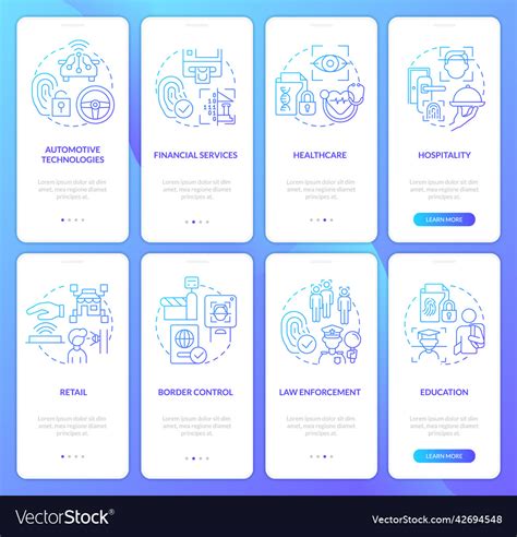 Usage Of Biometric Technology Blue Gradient Vector Image
