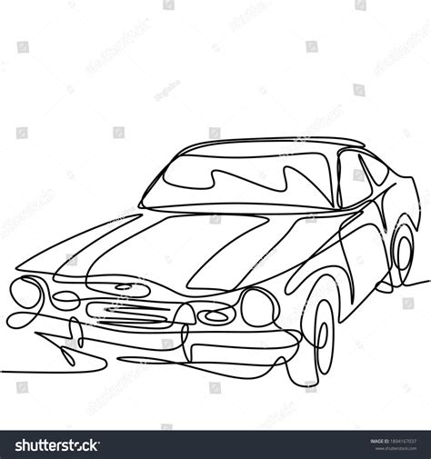 One Continuous Line Drawing Old Retro Stock Vector Royalty Free 1894167037 Shutterstock