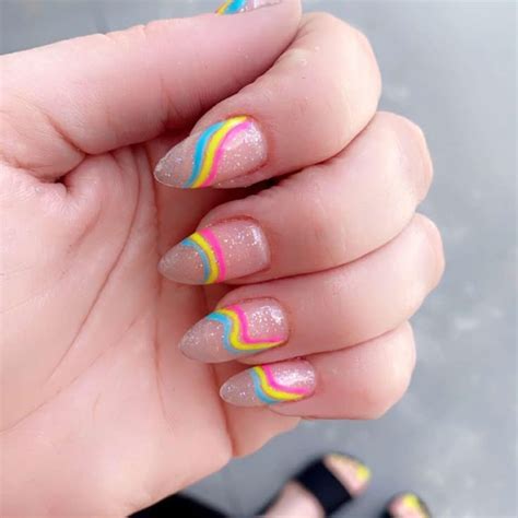 Pansexual Nail Art Flag Nails Rainbow Nails Romantic Nails