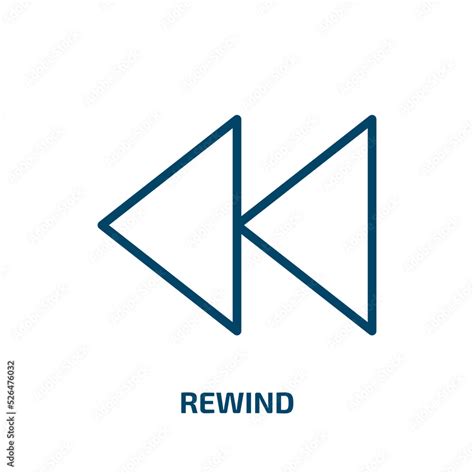 Rewind Symbol Icon From User Interface Collection Thin Linear Rewind