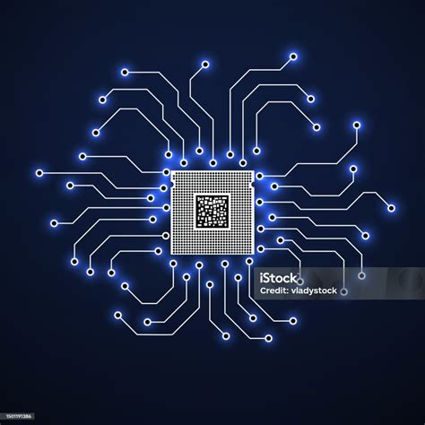 Cpu Microprocessor Microchip Circuit Board Technology Symbol Stock Illustration Download Image