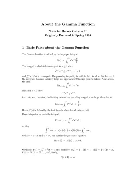 Gamma Pdf Pdf Series Mathematics Integral