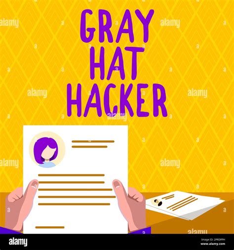 Inspiration Showing Sign Gray Hat Hacker Business Concept Computer Security Expert Who May
