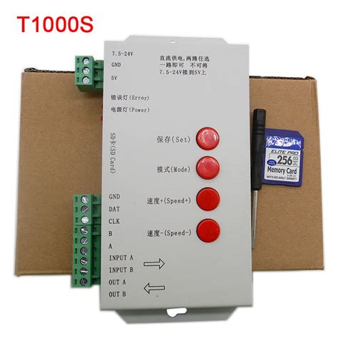 T1000s 2048 Pixels Dmx 512 Controller Sd Card Ws2801 Ws2811 Ws2812b Lpd6803 Led Strip Dc5v 12v