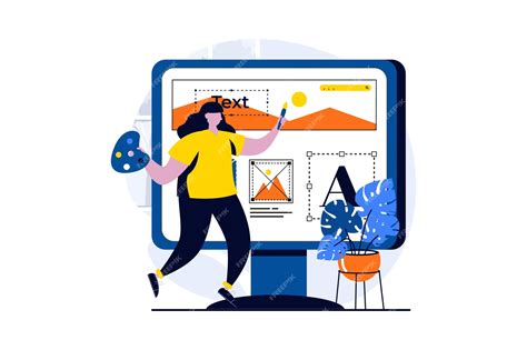 Premium Vector Ui Ux Design Concept With People Scene In Flat Cartoon Design Woman Illustrator