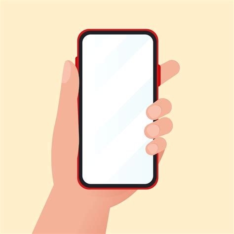 Hand Holding Mobile Phone Flat Design Mockup Vector Isolated Illustration 2741148 Vector Art