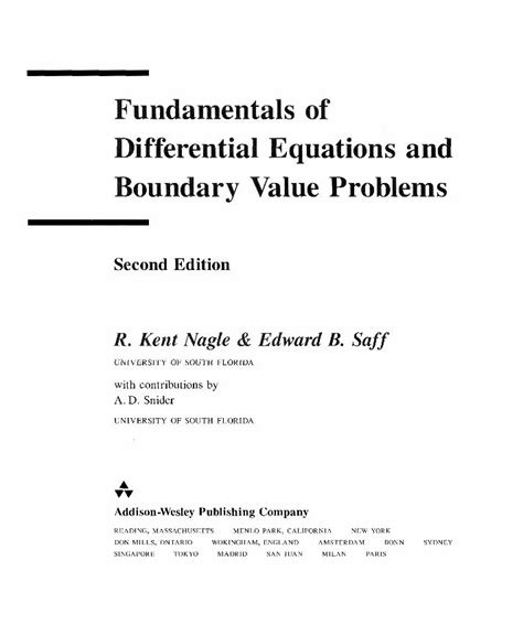 Pdf Fundamentals Of Differential Equations And Boundary Value