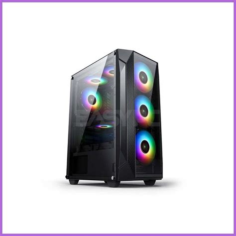 Keytech T1000 Mid Tower Gaming Pc Case Black White T1000 Mid Tower Gaming Case Tempered Gla