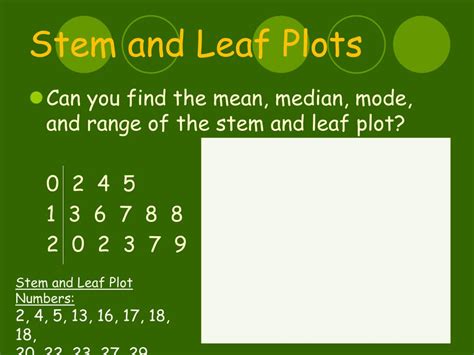 PPT Mean Median Mode Range Stem And Leaf Plots PowerPoint Presentation ID 6511521