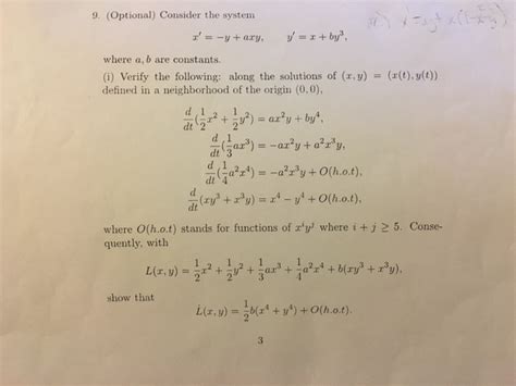 Solved Consider The System X Y Axy Y X By3