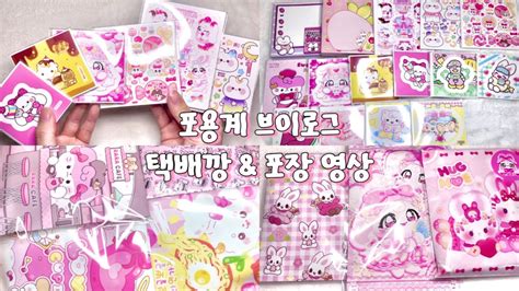 💗 포용계 브이로그 💗 택배깡 하고 포장해요 솜동네 문방구 서포터즈 포장용품 랜덤박스 포용계 Youtube