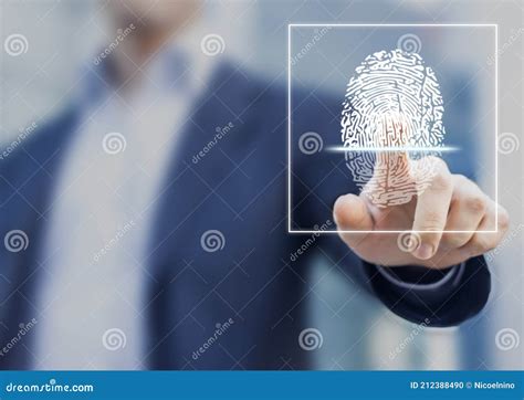 Fingerprint Scan Provides Security Access With Biometrics Identification Person Finger Stock