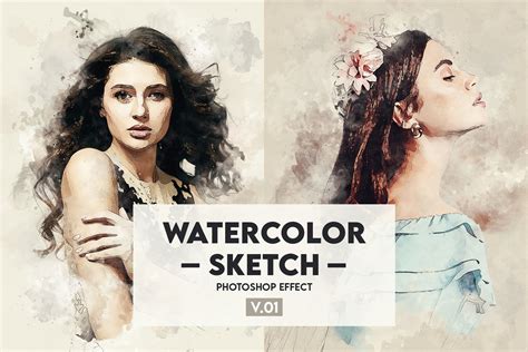Watercolor Sketch Photoshop Effect Creative Market