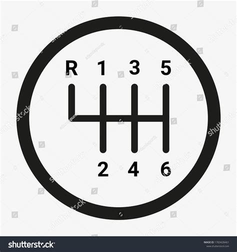 Six Speed Manual Gear Shift Icon Stock Vector Royalty Free 1783428461