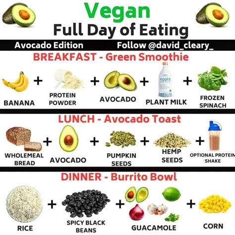 David Cleary Vegan Coach On Instagram Avocado Edition Of My Vegan Full Day Of Eating Posts