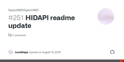 hidapi readme update · issue 251 · openhmd openhmd · github