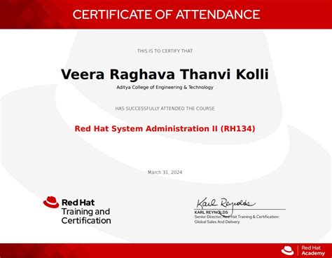 Veera Raghava Thanvi Kolli On Linkedin Aditya Techicalhub Redhat