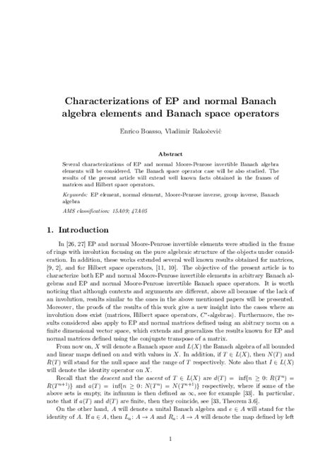 pdf characterizations of ep and normal banach algebra elements and
