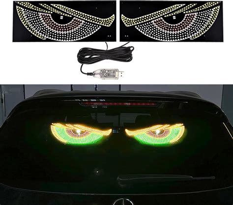 Hygqcyp Devil Eyes Led Light For Windshield Multi Mode Animated Led Eyes Panel For