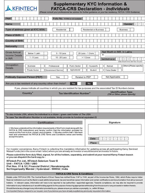 Fatca Crs Declaration Form Individual Pdf