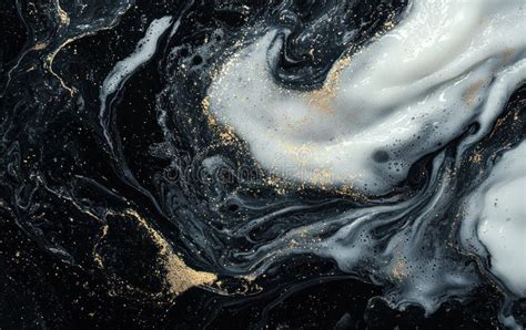 Abstract Black White Gold Swirl Glitter Texture Stock Illustration