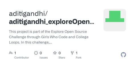 GitHub Aditigandhi Aditigandhi ExploreOpenSource This Project Is Part Of The Explore Open