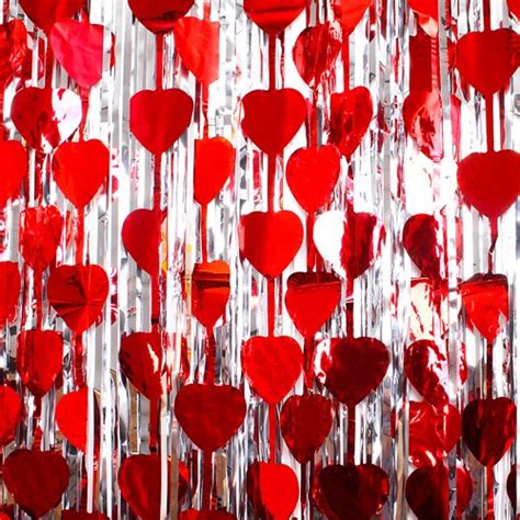 파티은박커튼레드 하트n