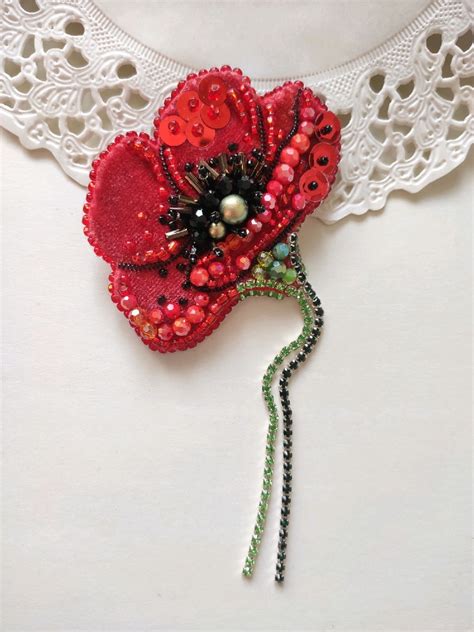 Брошь Мак в интернет магазине на Ярмарке Мастеров Брошь булавка Санкт Петербург доставка по